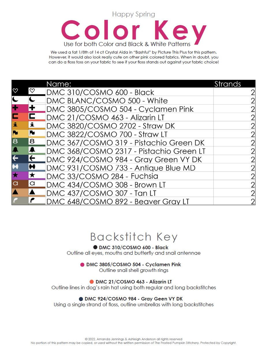 Happy Spring PDF Cross Stitch Pattern | The Frosted Pumpkin Stitchery