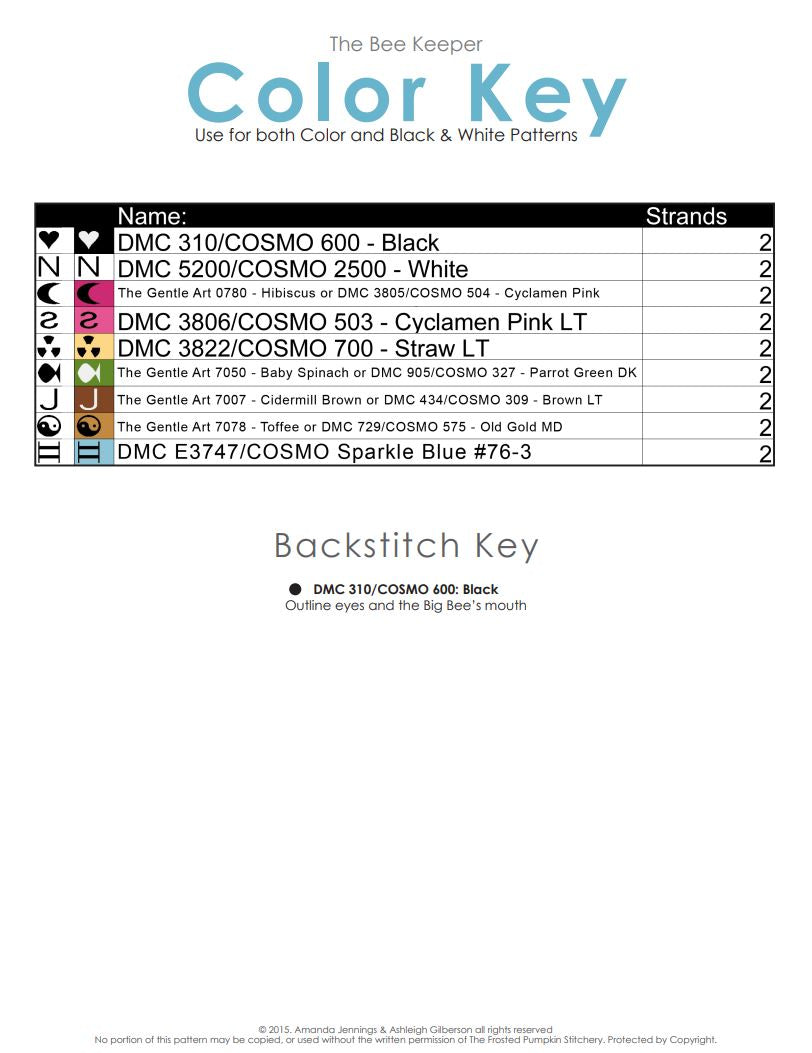 The Bee Keeper Printed Cross Stitch Pattern | Frosted Pumpkin Stitch ...